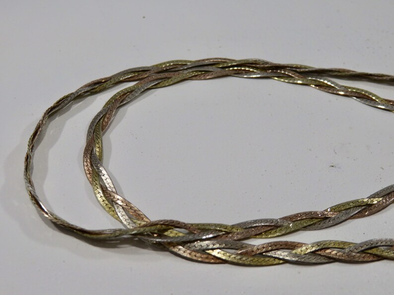 Vintage Sterling Silver Tri-color Stranded Designer Woven - Etsy