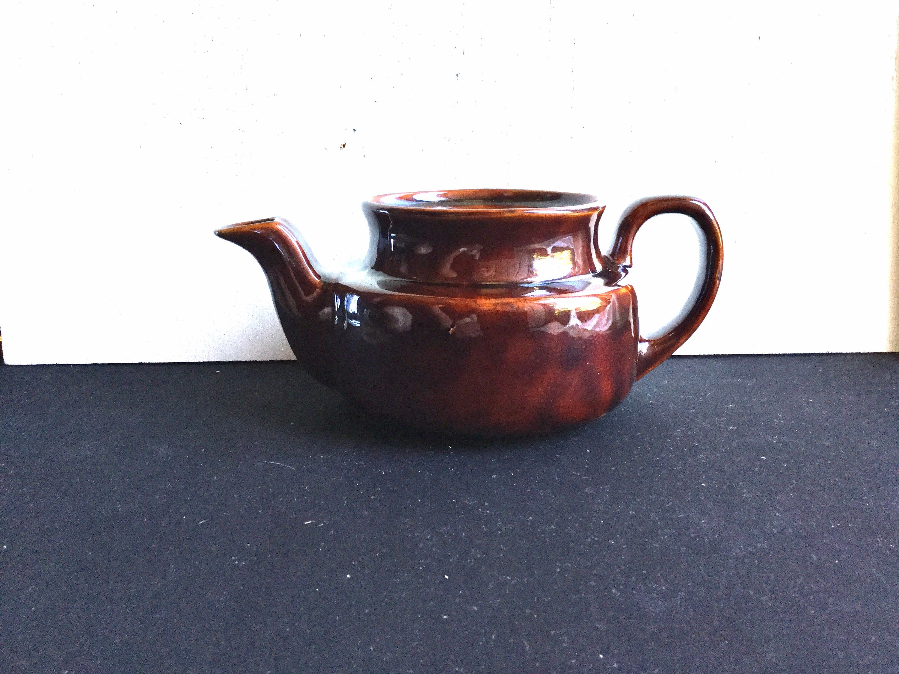 Vintage Maroon Fire Glazed Stoneware Single Handled Teapot - Etsy