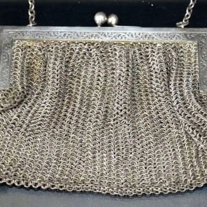 Vintage German Signed Silver Plated Mesh Designer Purse Featuring ...