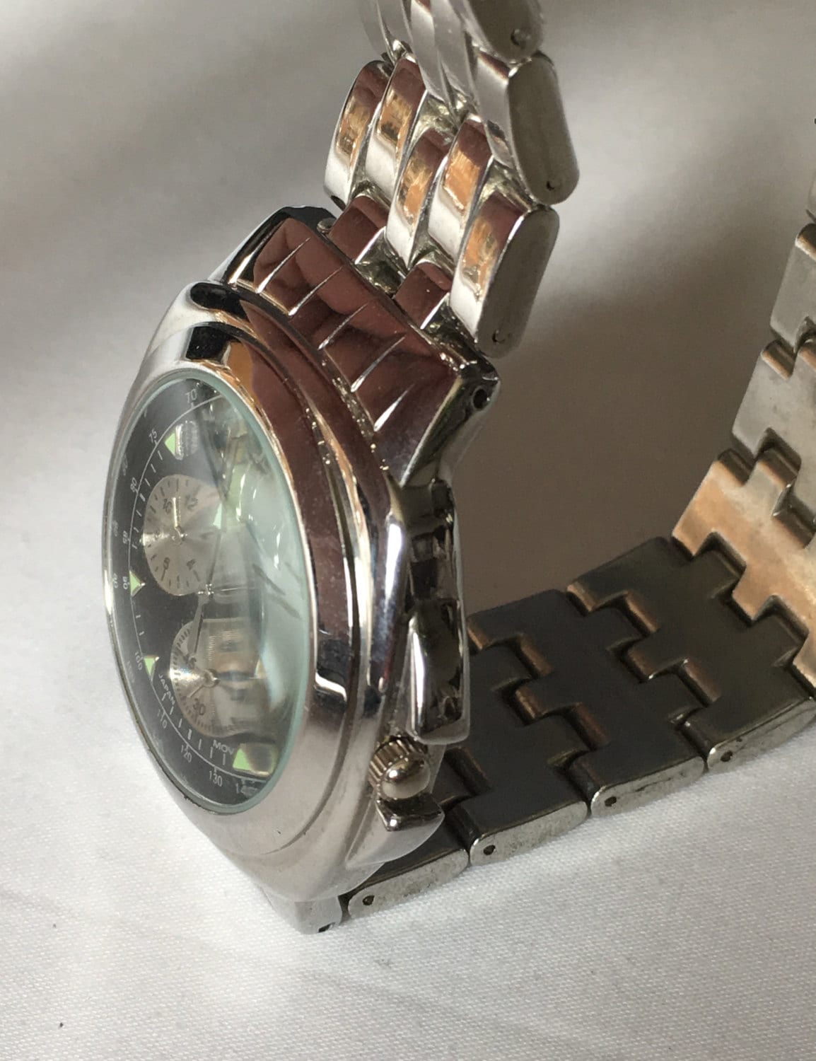 Vintage Clique Stainless Steel Chronograph Quartz Sportsman Watch ...