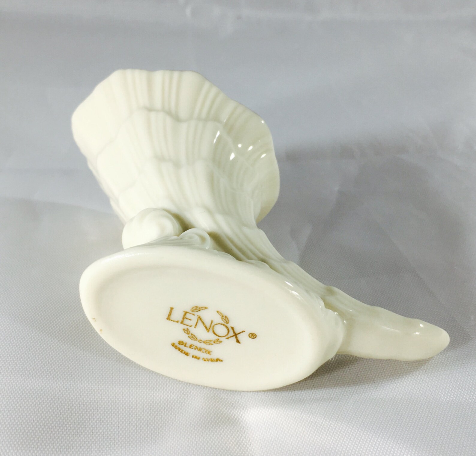 Vintage Lenox White Porcelain Petite Cornucopia Vase Featuring Gold ...