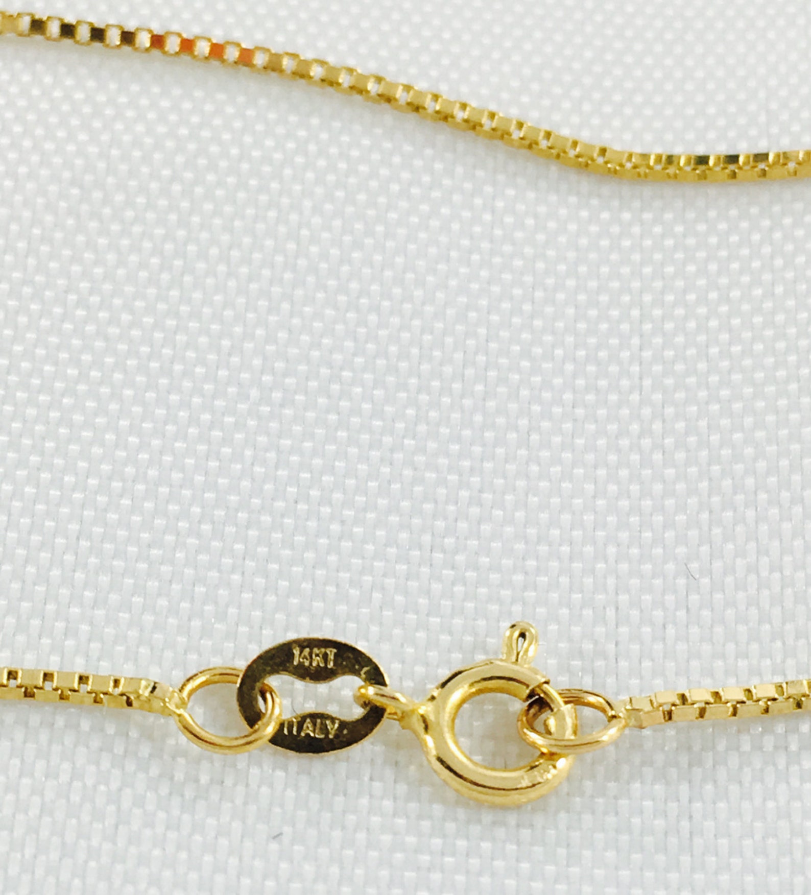 Vintage 14k Gold Box Chain Designer Necklace Featuring Elegant - Etsy