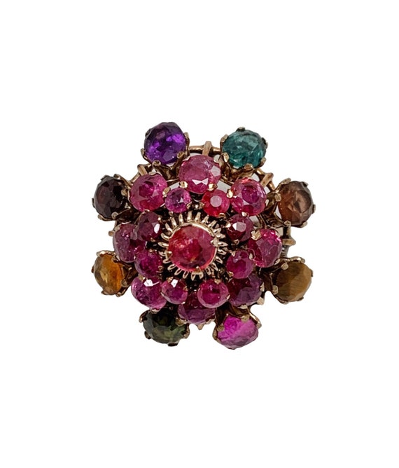 Stunning Vintage 14k Gold Thai Princess Ruby Designer… - Gem
