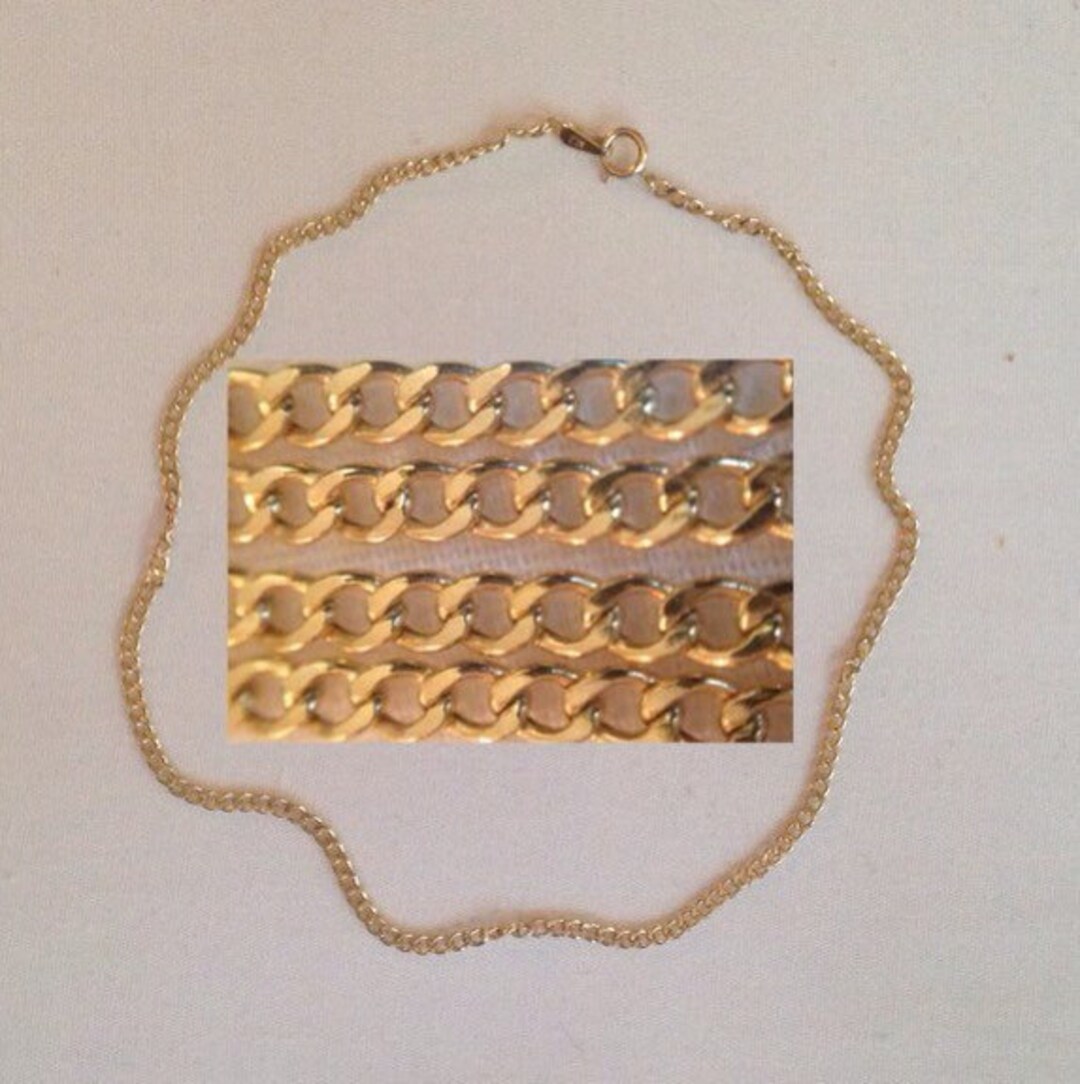 Beautiful Vintage 10k Yellow Gold Flat Chain Designer Bracelet - Etsy