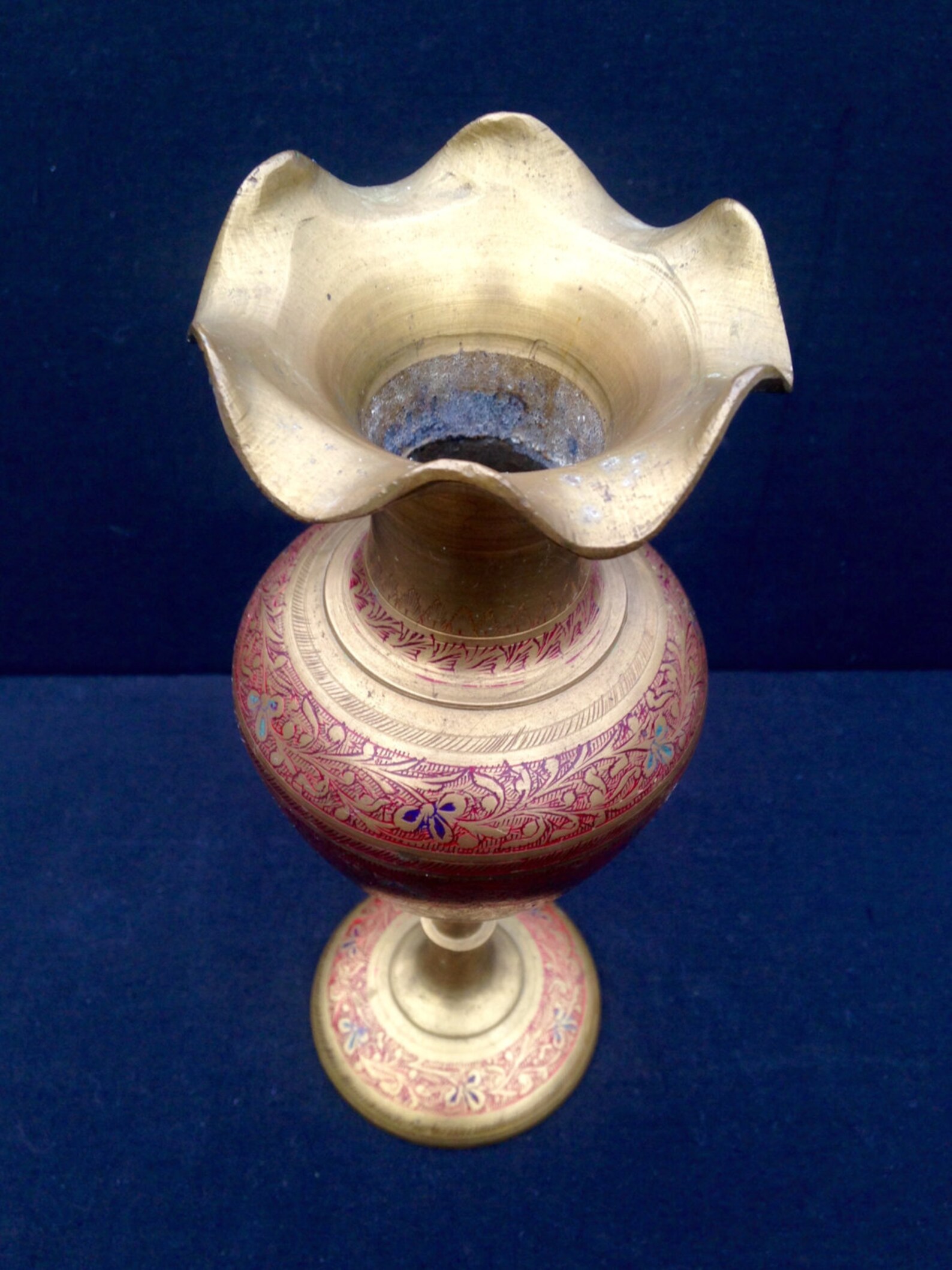 Vintage Decorative Pattern Fluted Indian Brass Vase Featuring - Etsy