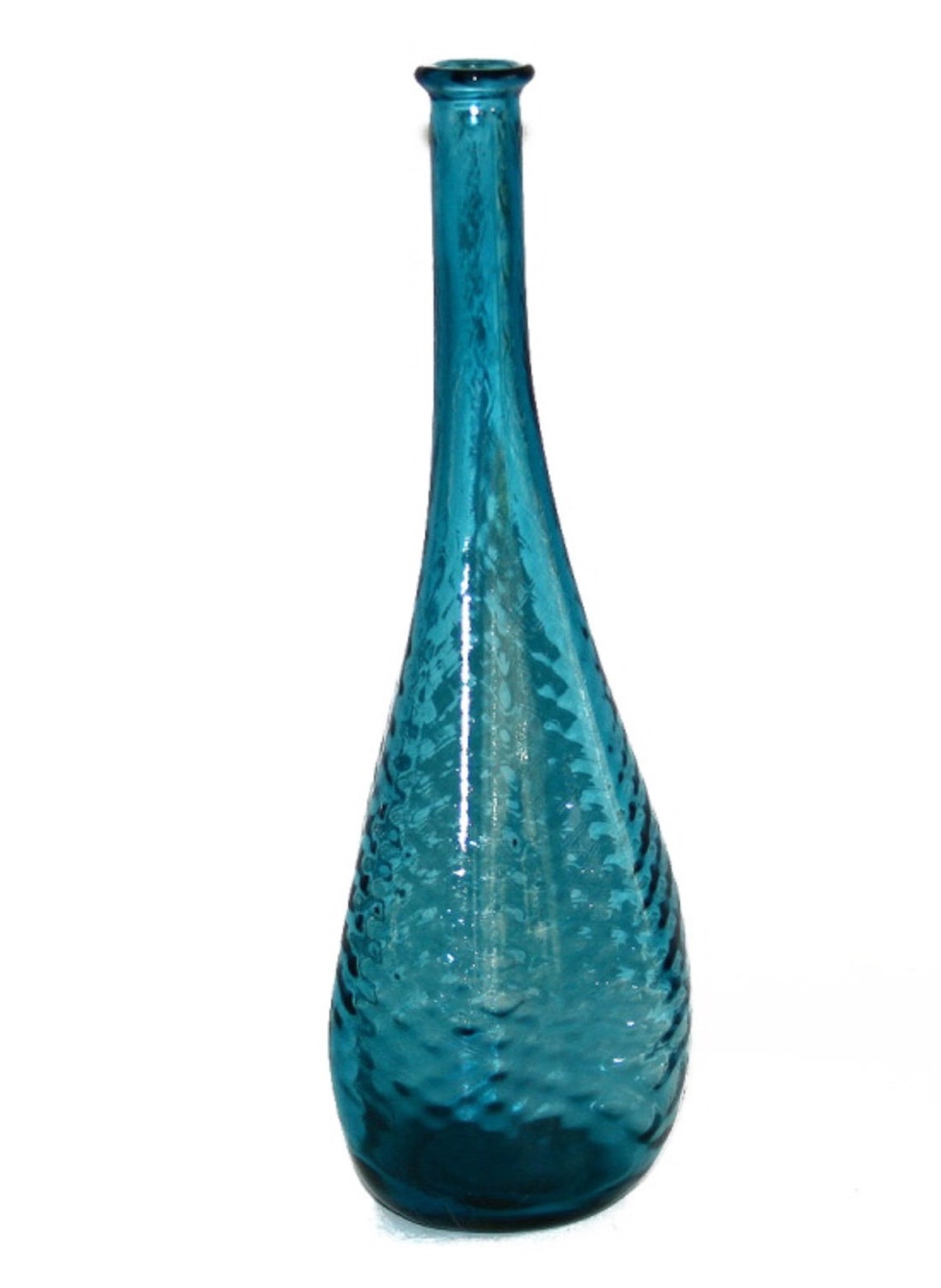 Vintage Mid-Century Italian Blue Bubble Glass Decanter Bottle | Etsy