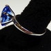 Vintage Sterling Silver Faceted Blue Stone Solitaire Designer Ring ...