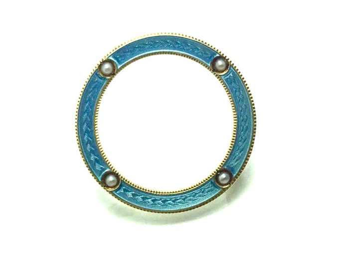 Vintage 14k Gold Seed Pearl Handcrafted Circular Wreath Brooch Pin ...