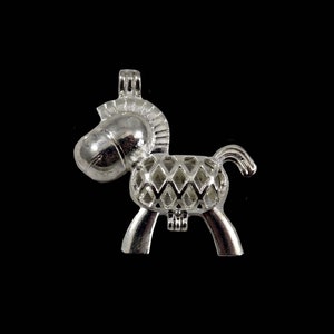 Vintage Silver Tone Asian Inspired Trogen Horse Pendant Charm Featuring ...
