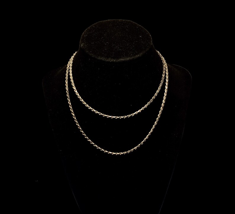 Vintage Italian Sterling Silver Heavy Rope Chain Opera Length Necklace ...