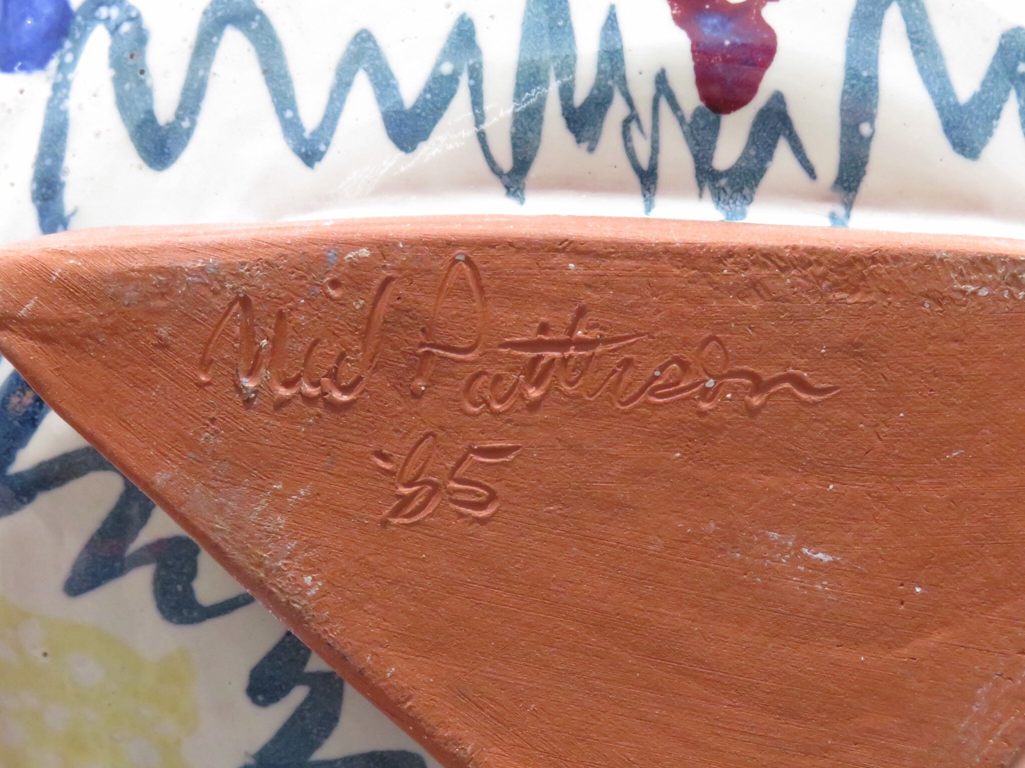 Vintage Neil Patterson Red Clay Artist Centerpiece Bowl Featuring ...