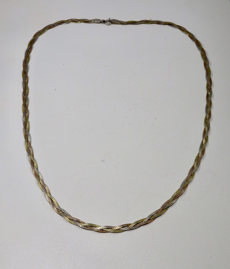 Vintage Sterling Silver Tri-color Stranded Designer Woven - Etsy