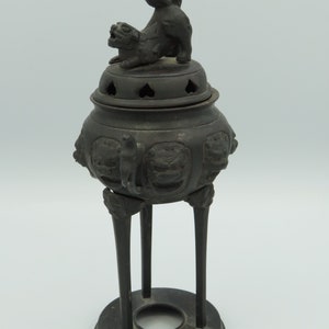 Original 19th Century Chinese Elephant Handled Bronze Foo Dog Censor ...