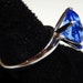 Vintage Sterling Silver Faceted Blue Stone Solitaire Designer Ring ...