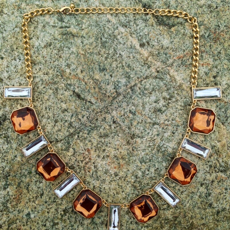 Topaz Rhinestone Necklace - Etsy