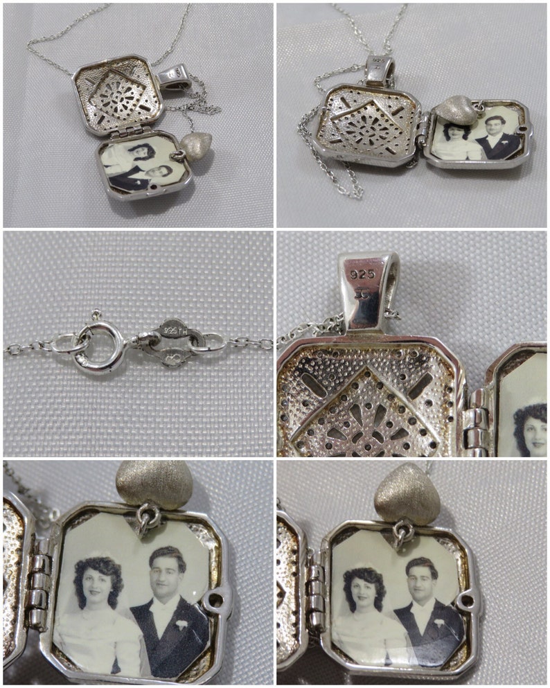 Vintage Sterling Silver 1/2 Carat TW Diamond Pendant Locket | Etsy