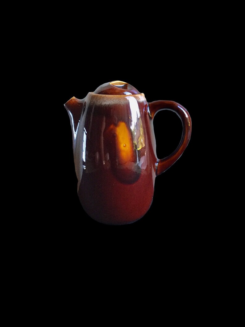 Vintage Maroon Fire Glazed Stoneware Single Handled Coffee - Etsy