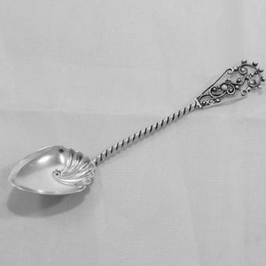 Antique Sterling Silver Scalloped Spoon Featuring Highly Detailed ...