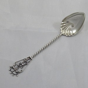 Antique Sterling Silver Scalloped Spoon Featuring Highly Detailed ...