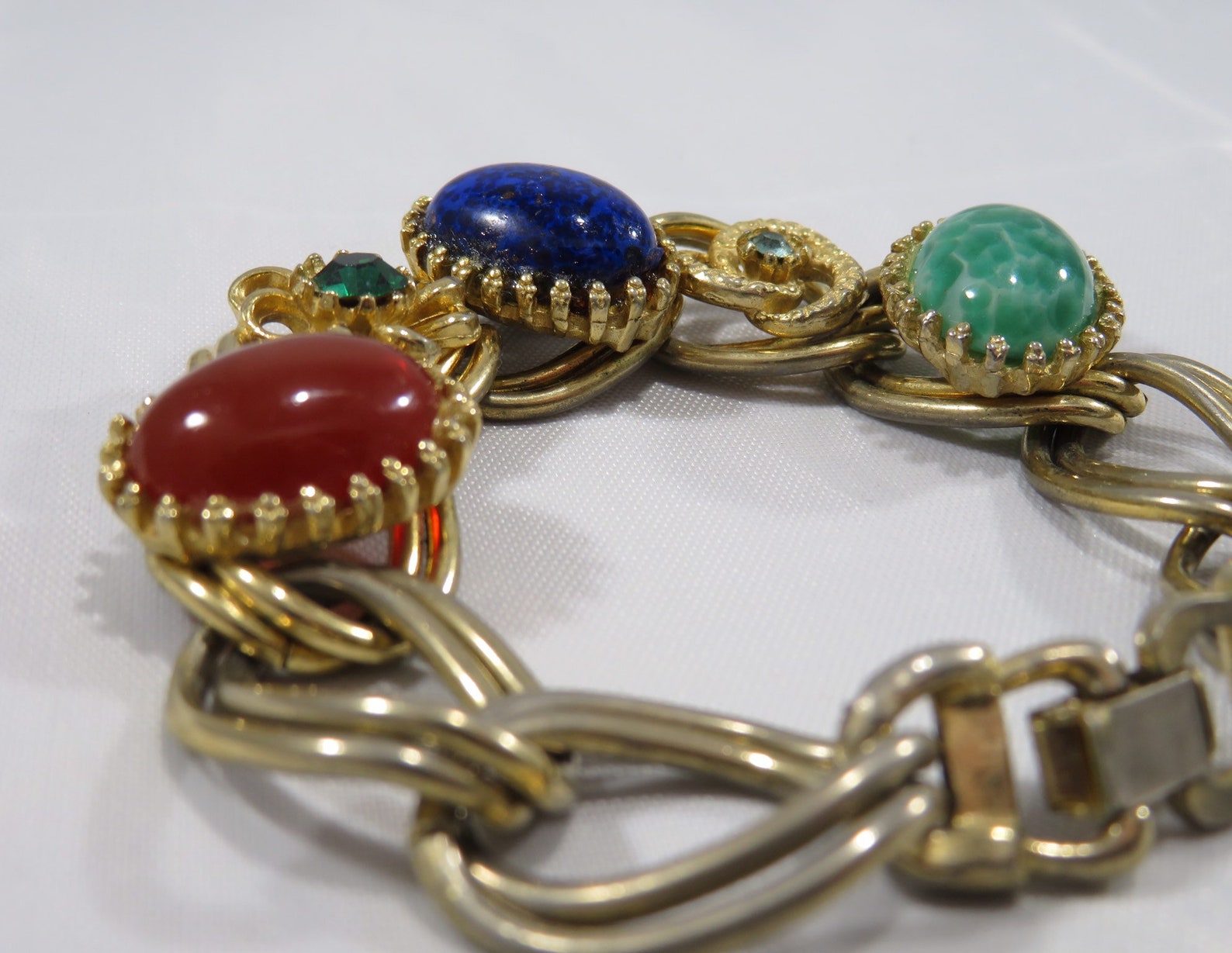 Vintage Gold Tone Mid Century Modern Designer Cabochon - Etsy