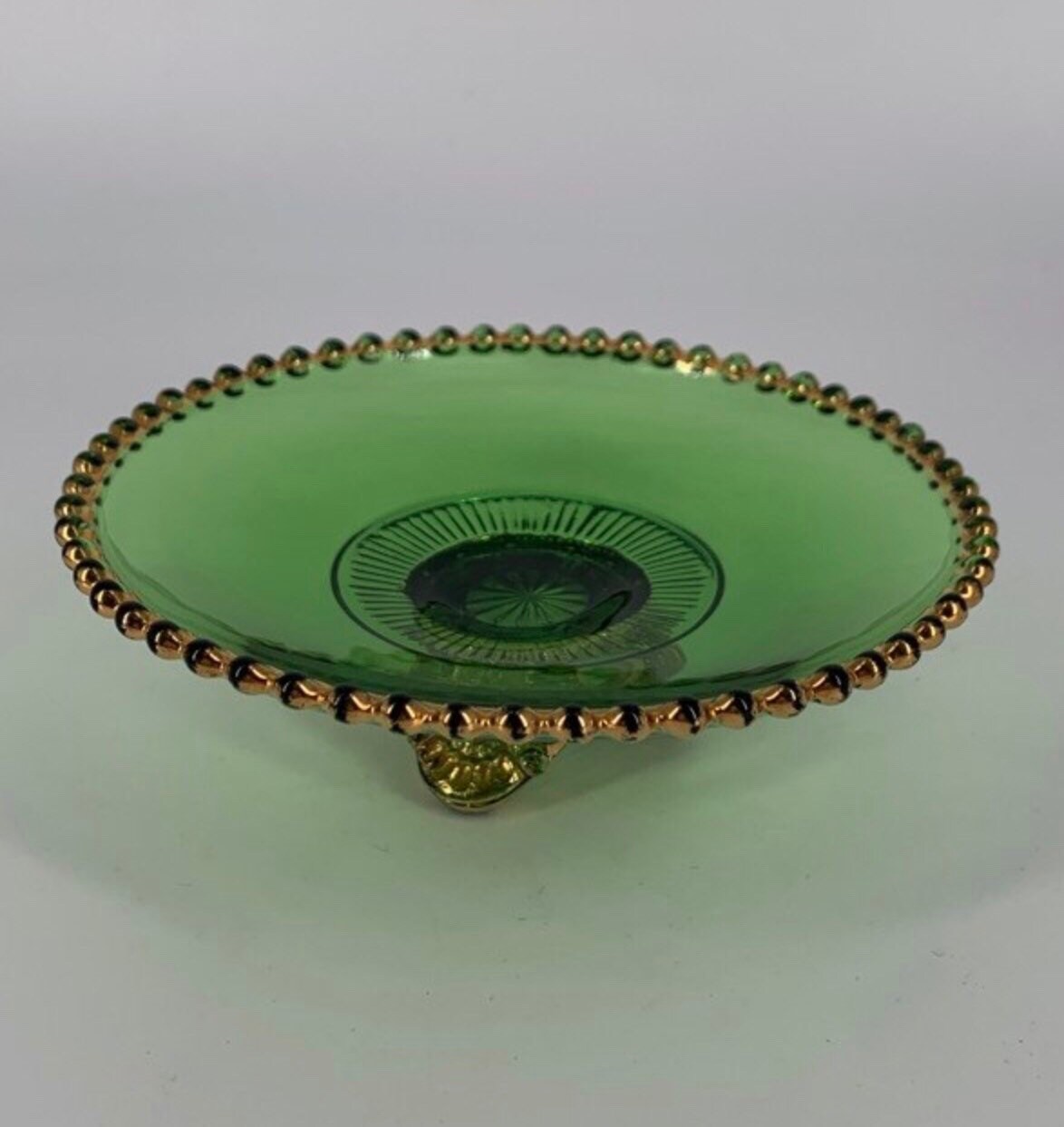 Antique 19th Century Colorado Glass Co. EAPG lacy Medallion Green Glass ...