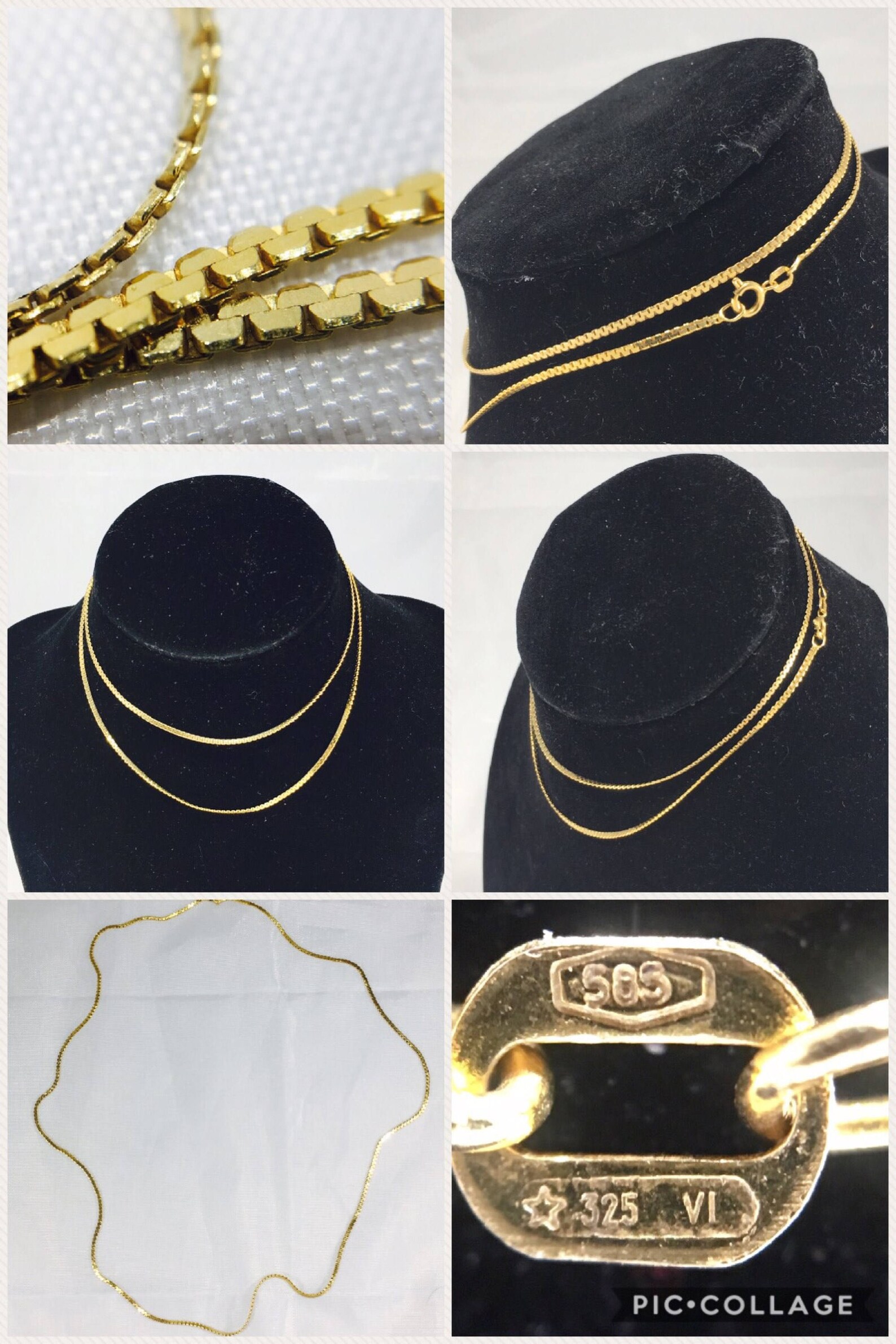 Vintage 14k Yellow Gold Opera Length Flat Snail Style Chain Necklace ...