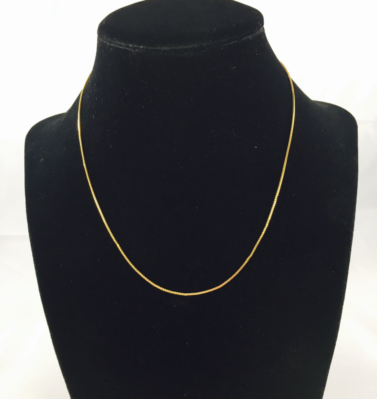 Vintage 14k Gold Box Chain Designer Necklace Featuring Elegant - Etsy