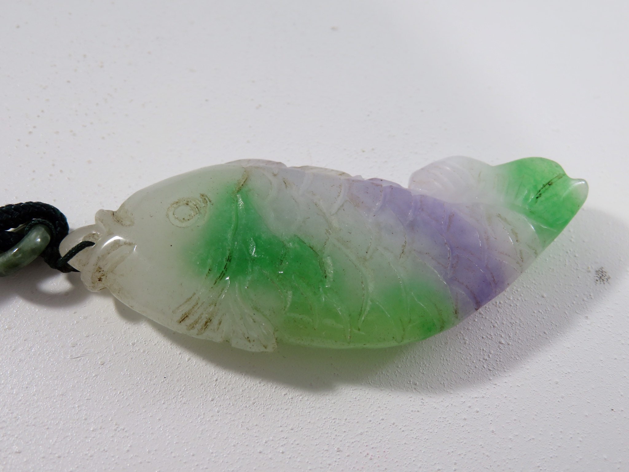 Vintage Chinese Hand Carved Asian Koi Fish Rope Necklace - Etsy