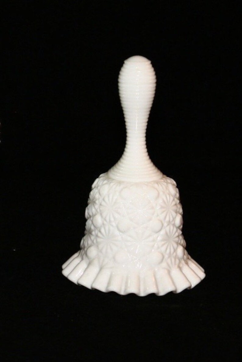 Vintage White Fenton Hobnail Milk Glass Decorative Hand Bell - Etsy