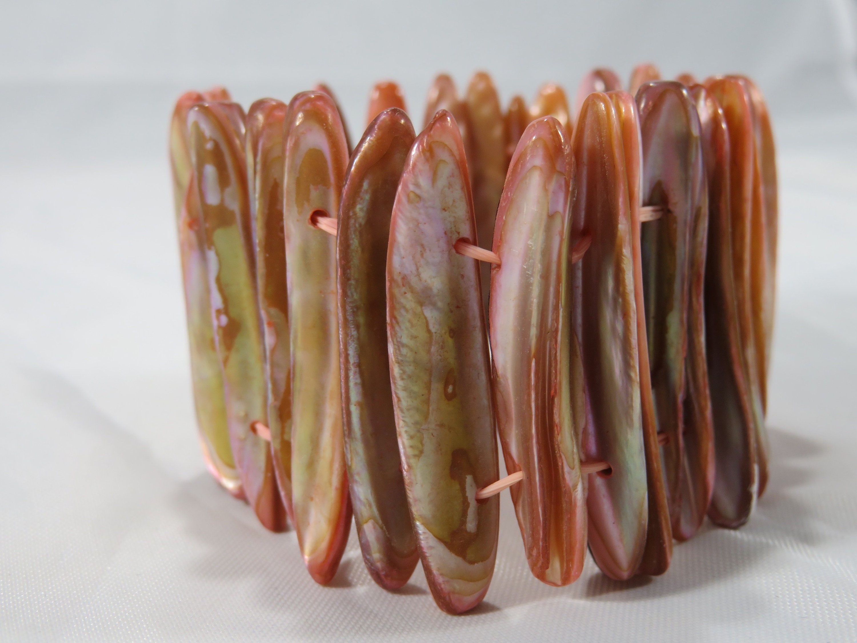 Vintage Pink Natural Seashell Tribal Inspired Statement Cuff Bracelet ...