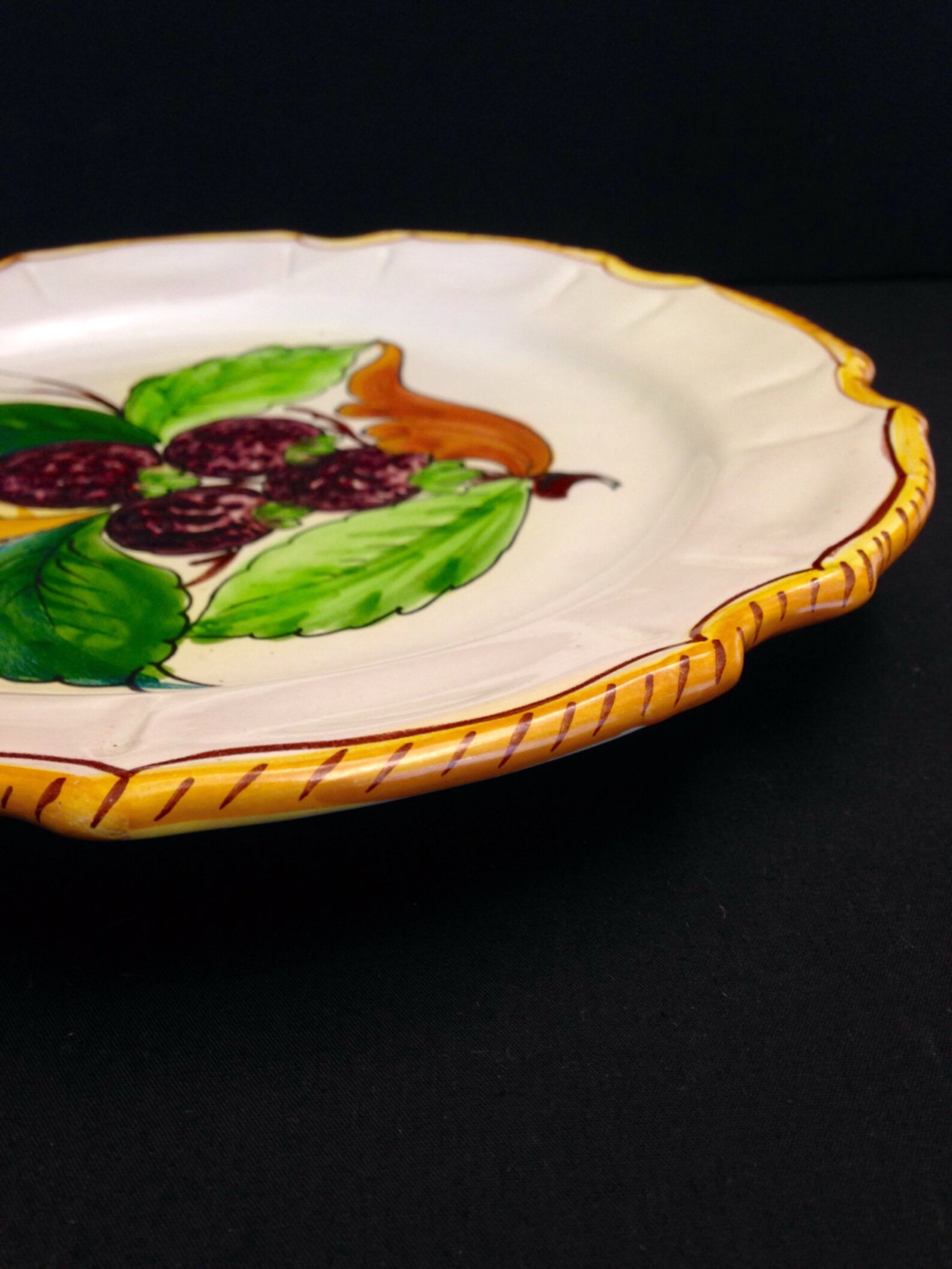 Italian Fruit Pattern Fine China Serving Plate With Original Hand ...