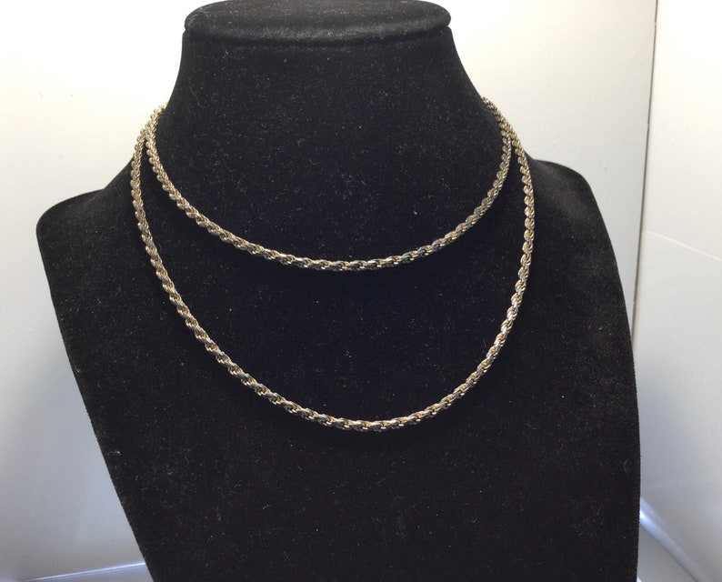 Vintage Italian Sterling Silver Heavy Rope Chain Opera Length Necklace ...