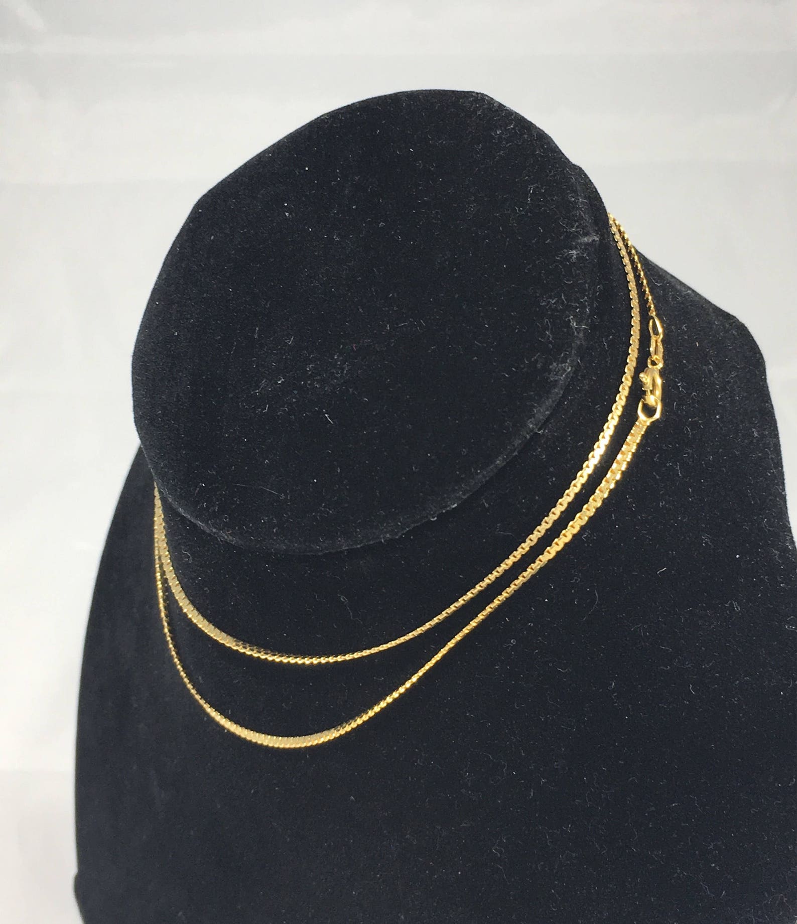 Vintage 14k Yellow Gold Opera Length Flat Snail Style Chain Necklace ...