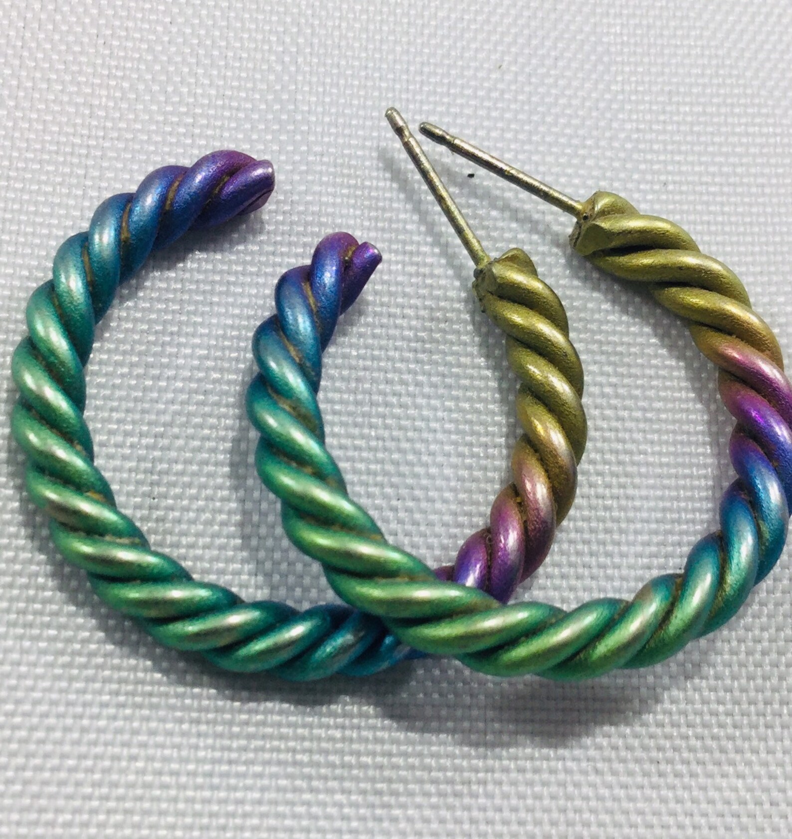 Vintage Ladies Rainbow Inspired Twisted Rope Designer Hoop - Etsy