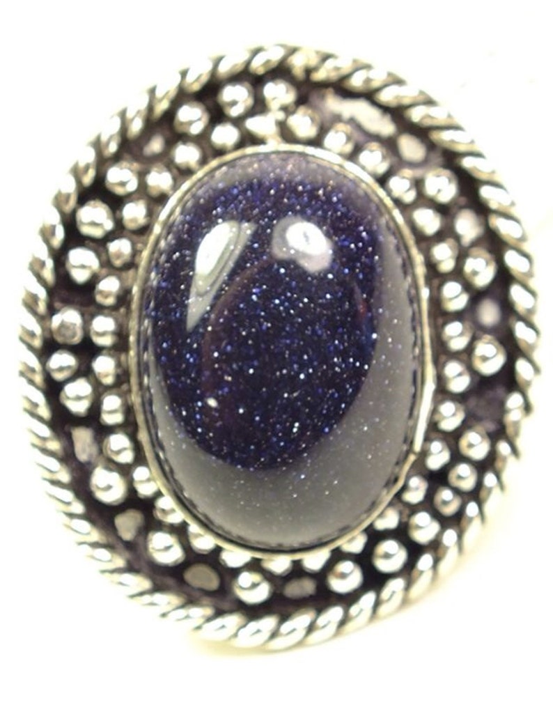 Vintage Bold and Beautiful Stunning Blue Sun Stone Cocktail Ring ...