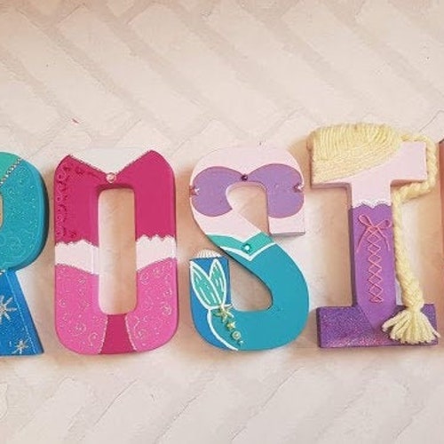 Princess Letters Personalized Hand Painted Papier Mache - Etsy