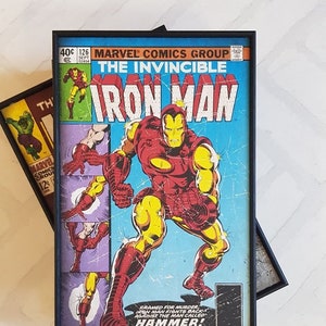 Iron Man Frame - Superhero Print - Super Hero Wall Art - Vintage Style ...