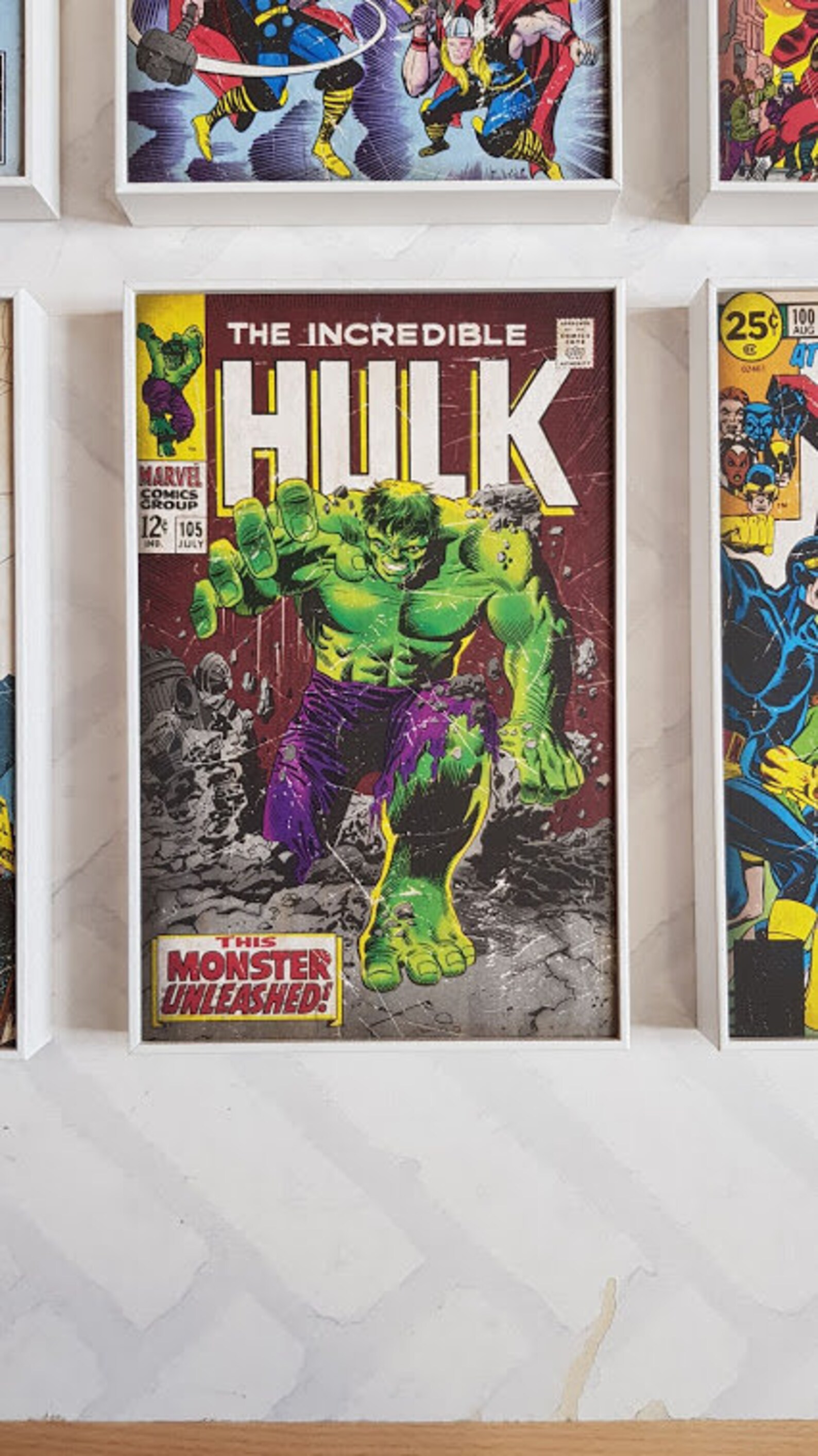 Hulk Frame Superhero Print Super Hero Wall Art Vintage - Etsy