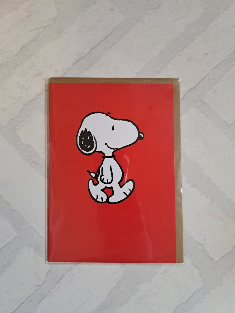 Snoopy Card - Red Snoopy Card - Snoopy Birthday - Card for Snoopy Fan ...