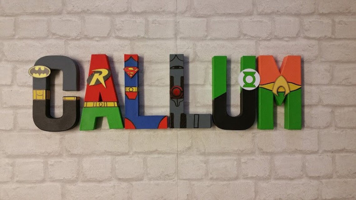 Superhero Letters Personalized Hand Painted Papier Mache - Etsy