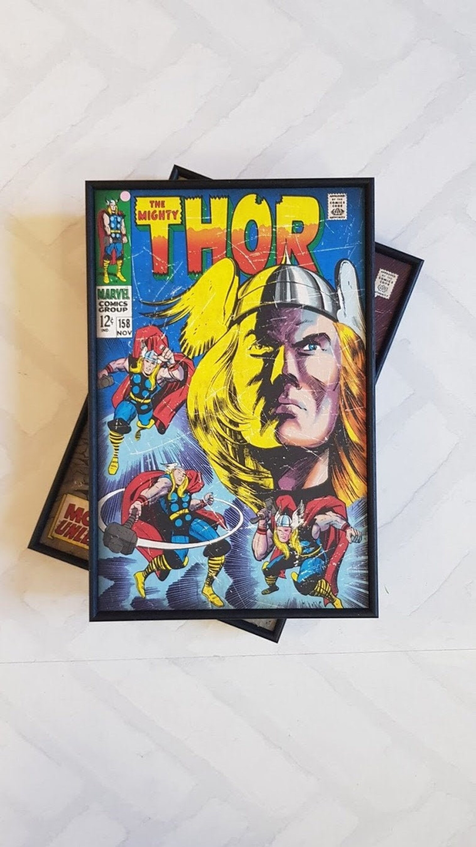 Thor Frame Superhero Print Super Hero Wall Art Vintage | Etsy
