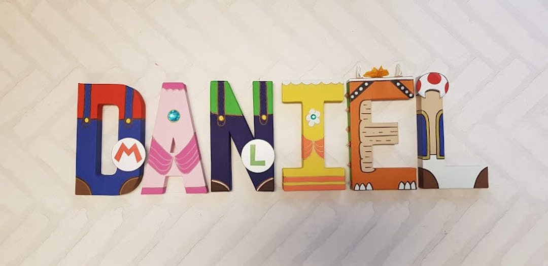 Personalized Mario Letters - Hand Painted Papier Mache Letters - Mario ...