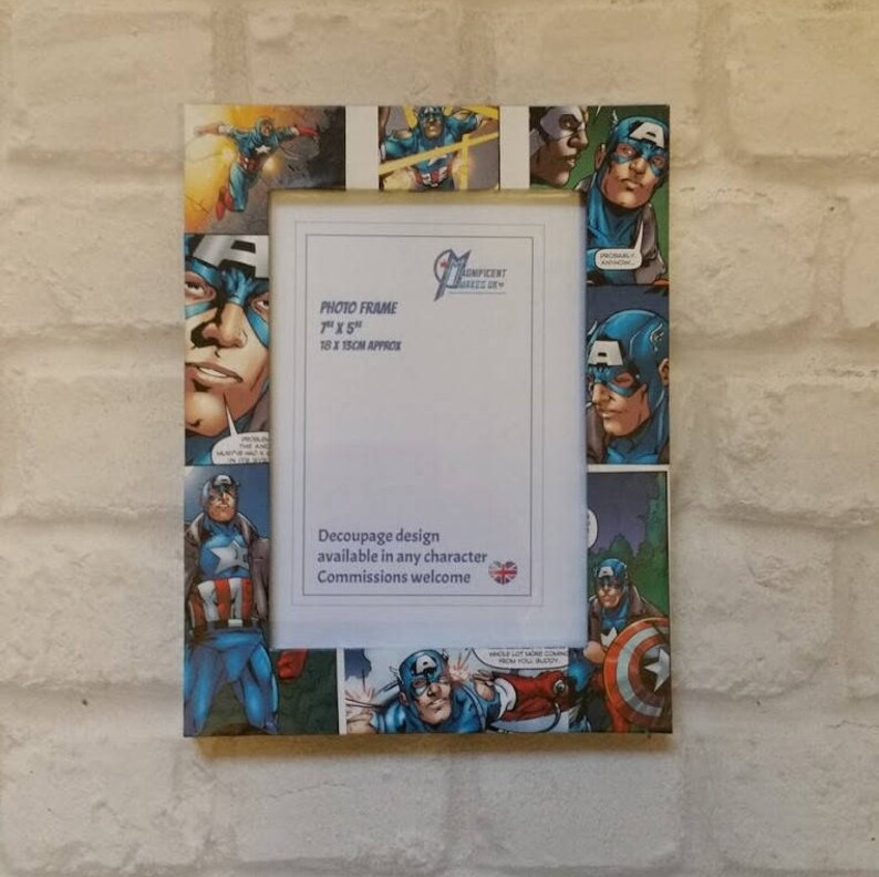 Captain America Frame Superhero Photo Frame Comic Book - Etsy UK
