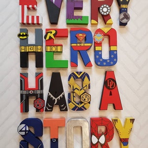Superhero Letters - Personalised Hand Painted Papier Mache Letters ...