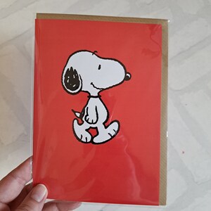 Snoopy Card - Red Snoopy Card - Snoopy Birthday - Card for Snoopy Fan ...