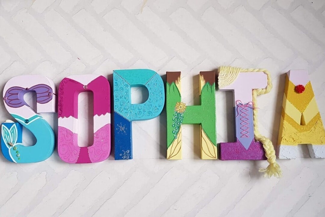 Princess Bedroom- Personalized Hand Painted Papier Mache Letters ...