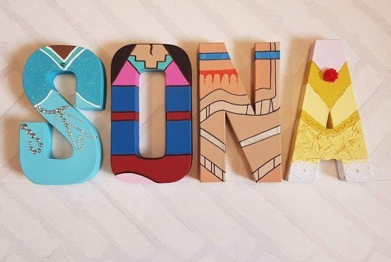Princess Letters Personalized Hand Painted Papier Mache | Etsy