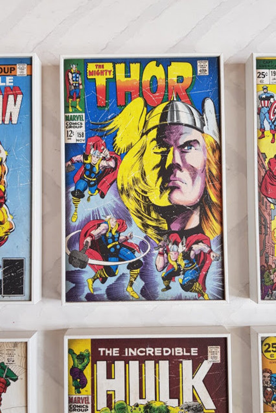 Thor Frame Superhero Print Super Hero Wall Art Vintage - Etsy