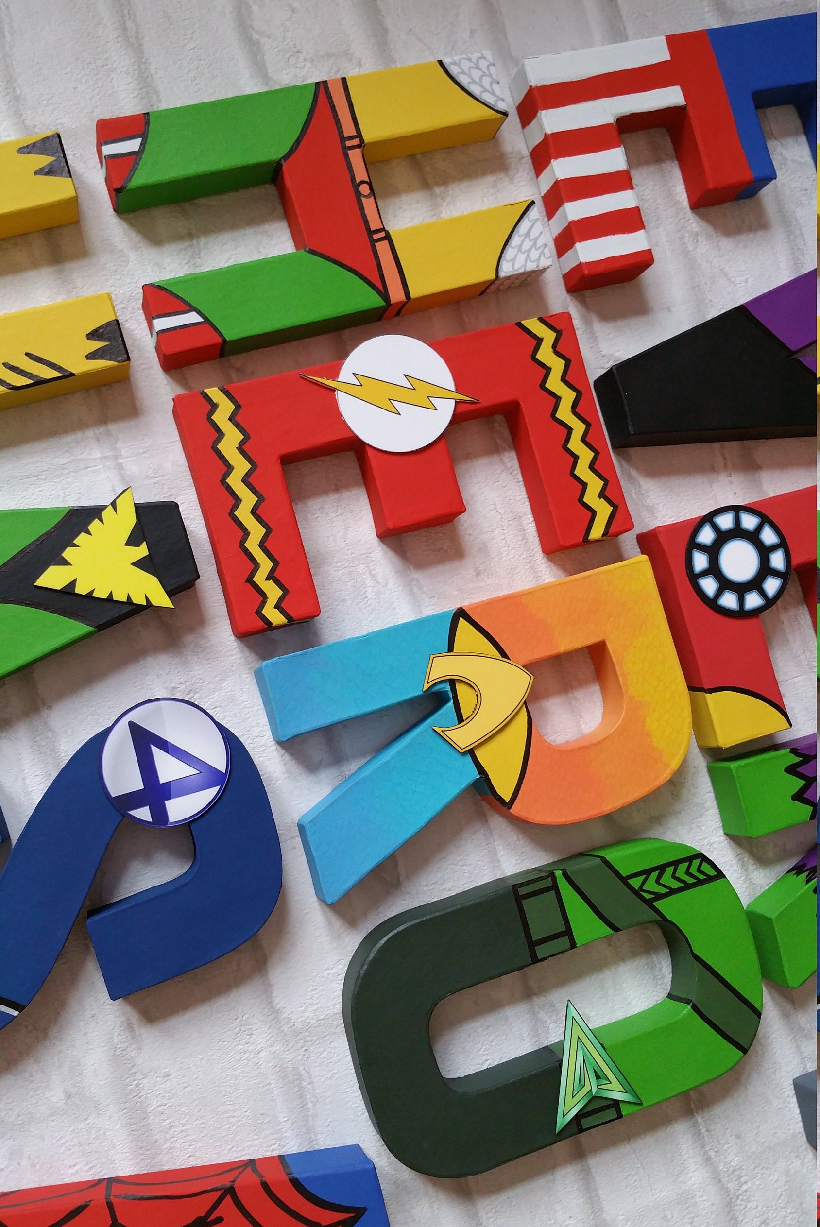 Superhero Letters Every Hero Has A Story Hand Painted - Etsy UK