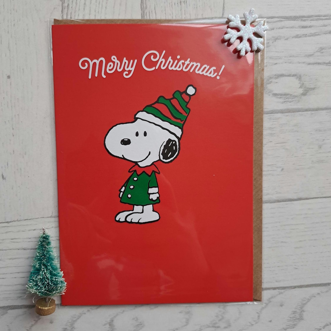 Snoopy Christmas Card Snoopy Elf Snoopy Card Snoopy Christmas Card for ...